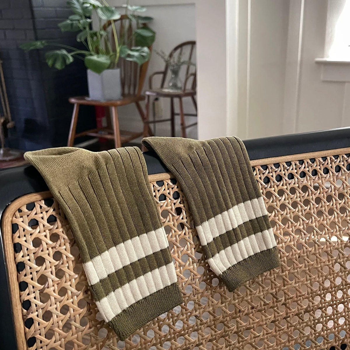 Le Bon Shoppe Her Varsity Socks - Fern | Tea Pea