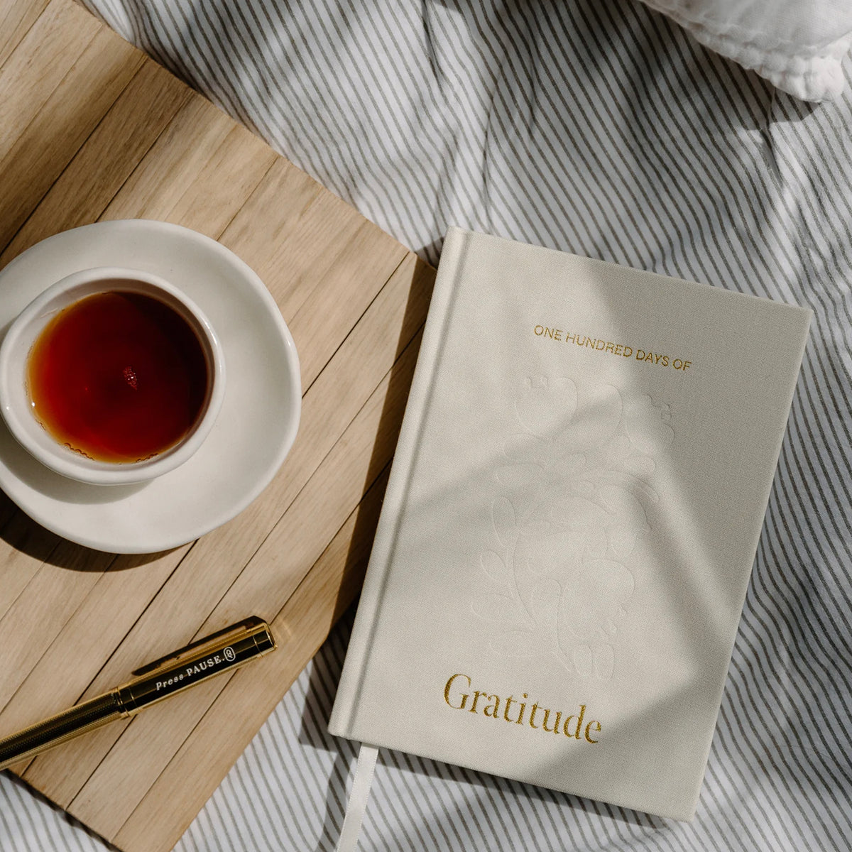 Olive + Page One Hundred Days of Gratitude Journal - Buttermilk | Tea Pea