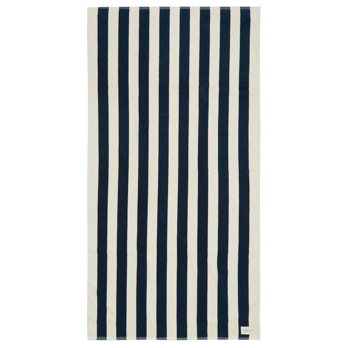Assembly Label Cotton Stripe Beach Towel - True Navy & Cream | Tea Pea