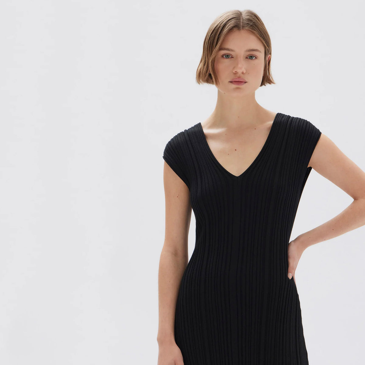 Assembly Label Lottie Knit Midi Dress - Black | Tea Pea