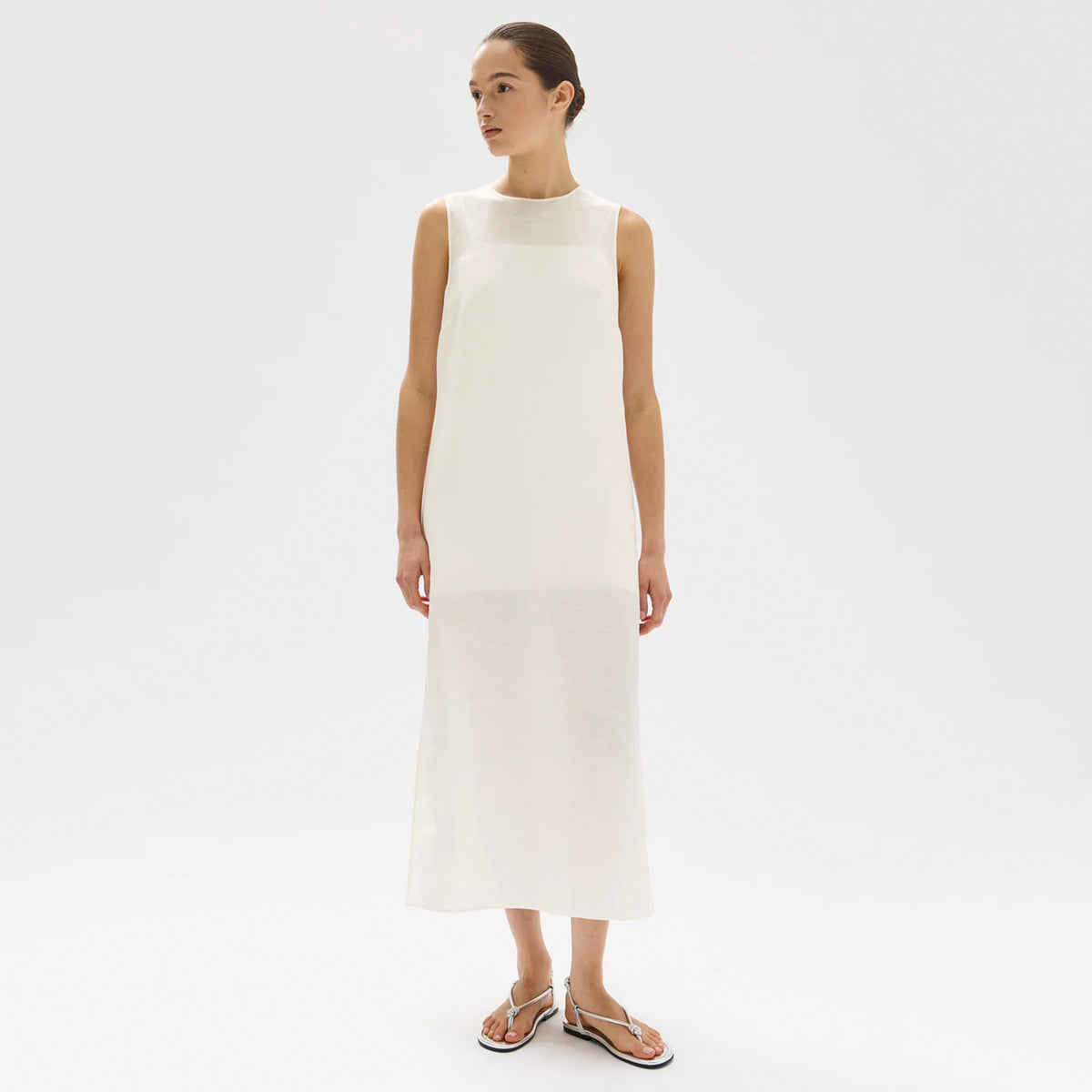 Assembly Label Sabrina Silk Blend Midi Dress - Cream | Tea Pea