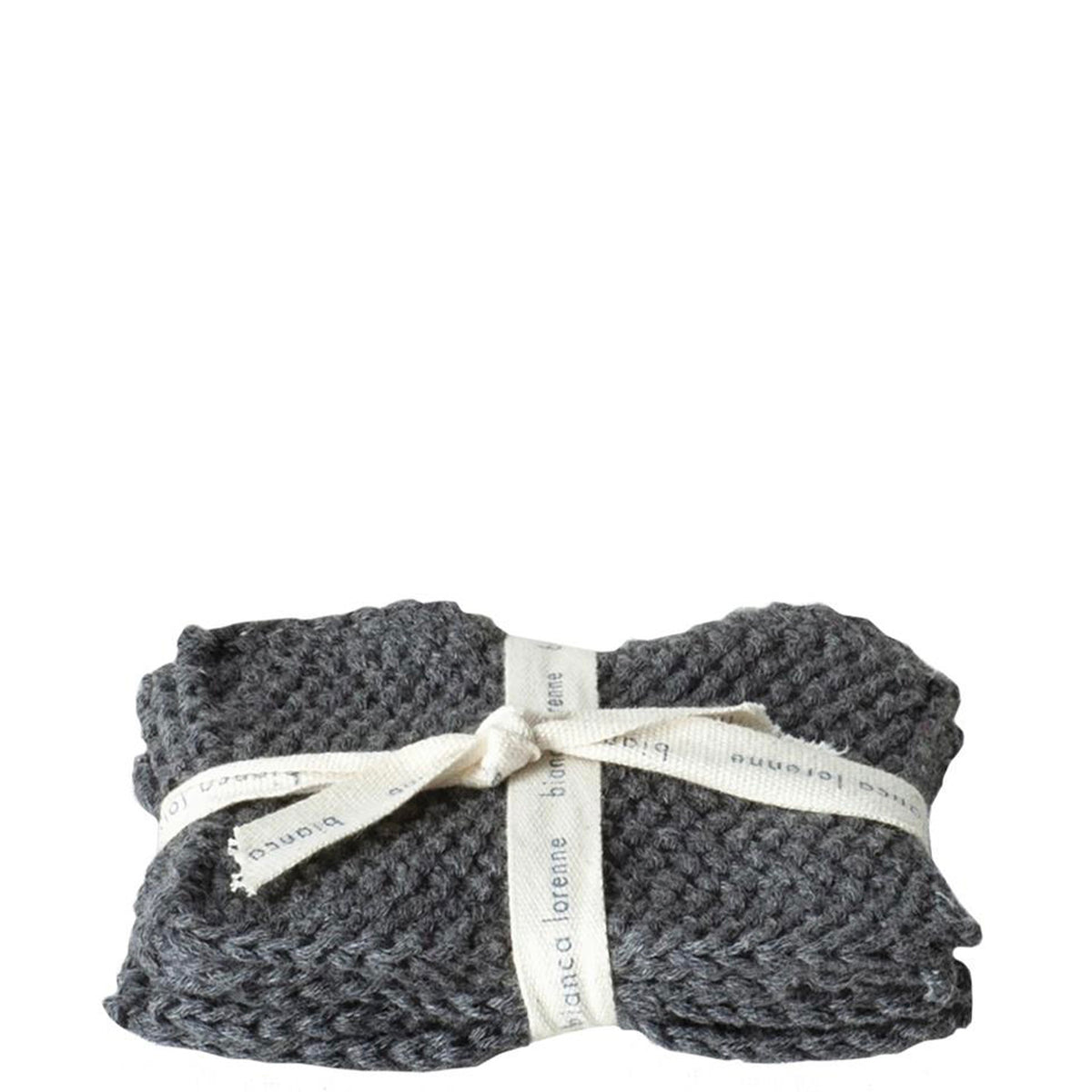 Knitted Cotton Makeup Remover Wash Cloth Set - Lavette Charcoal | Tea Pea