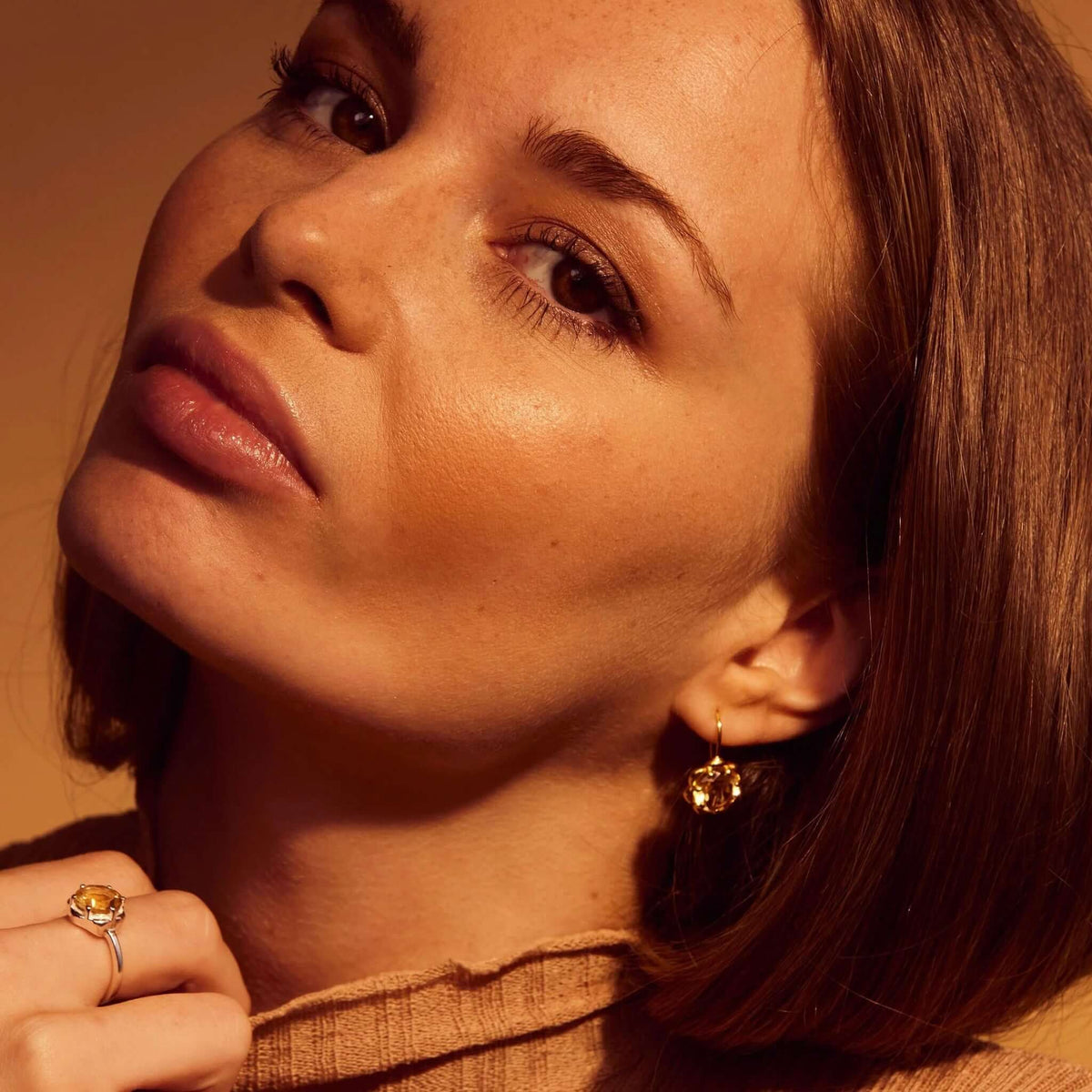 Cathy Pope Citrine Sunkissed Earrings | Gold Vermeil | Tea Pea