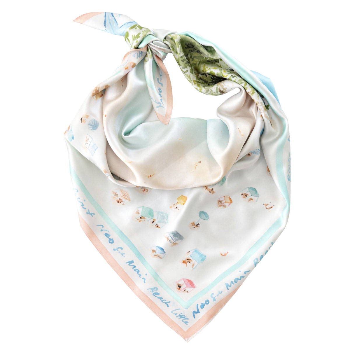 Dark Hampton the DH x Cass Dellar Noosa Silk Scarf | Tea Pea