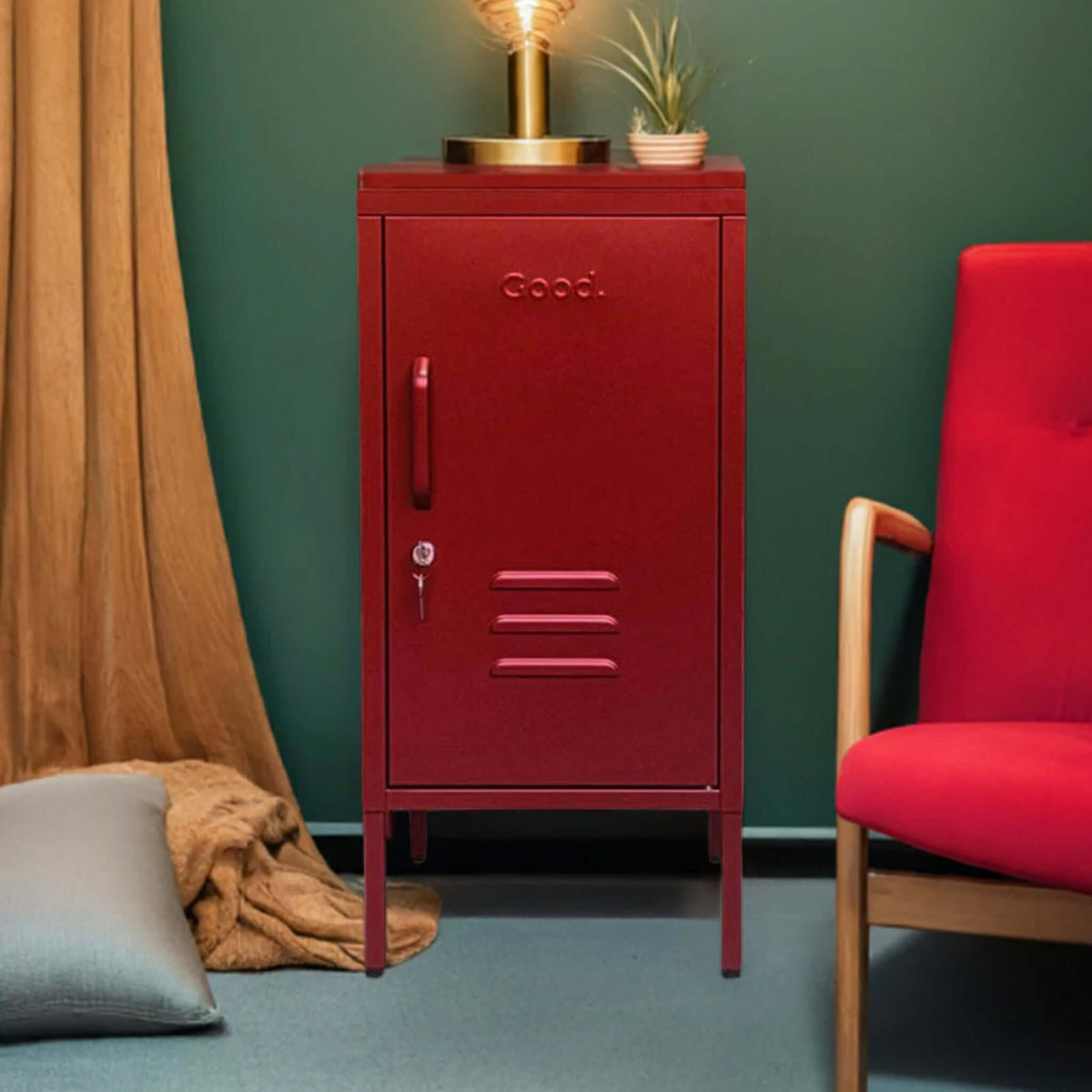 Good. Doris Contemporary Metal Locker | Compact Steel Storage | Tea Pea