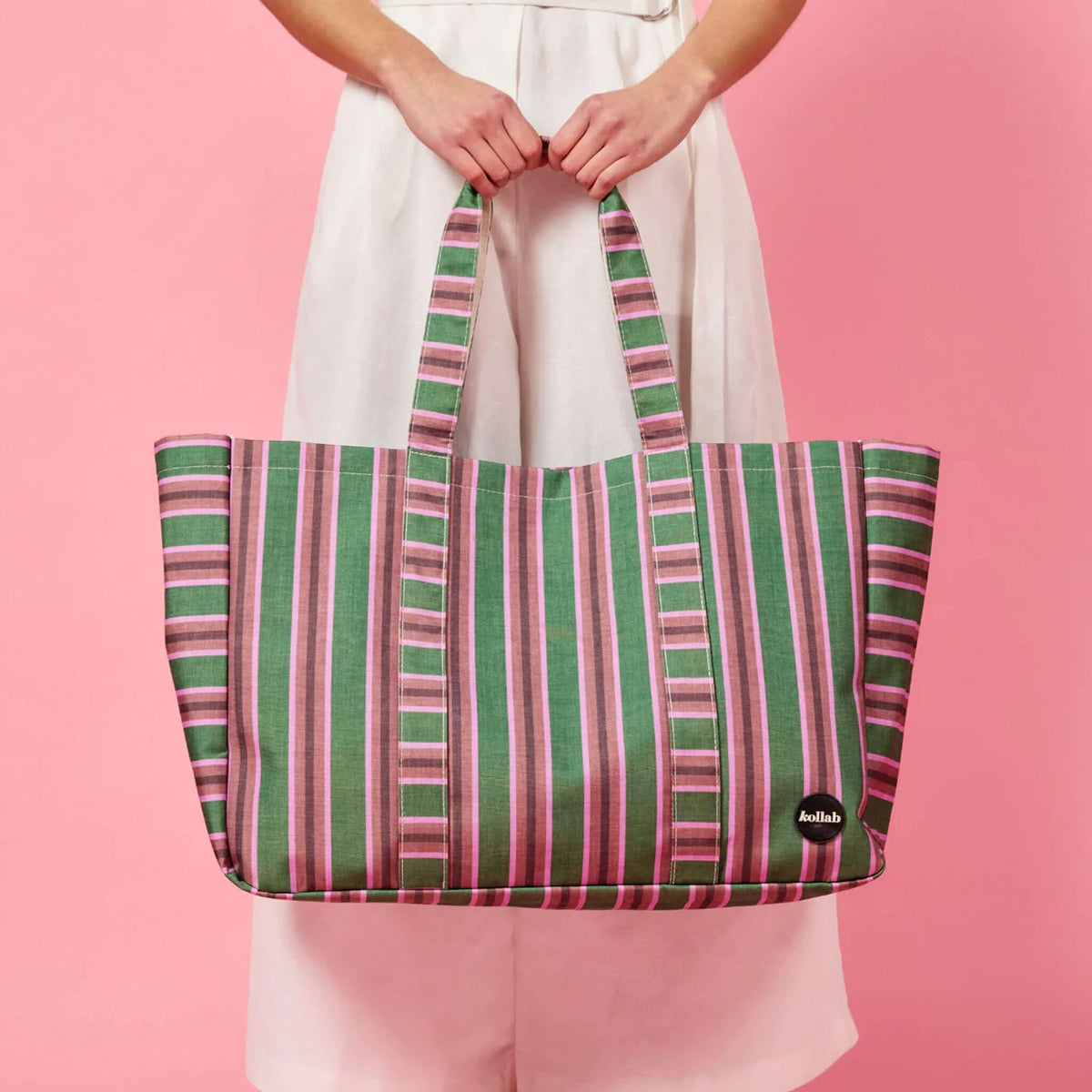 Kollab Carryall Cargo Tote Bag - Forest Stripe | Tote | Tea Pea