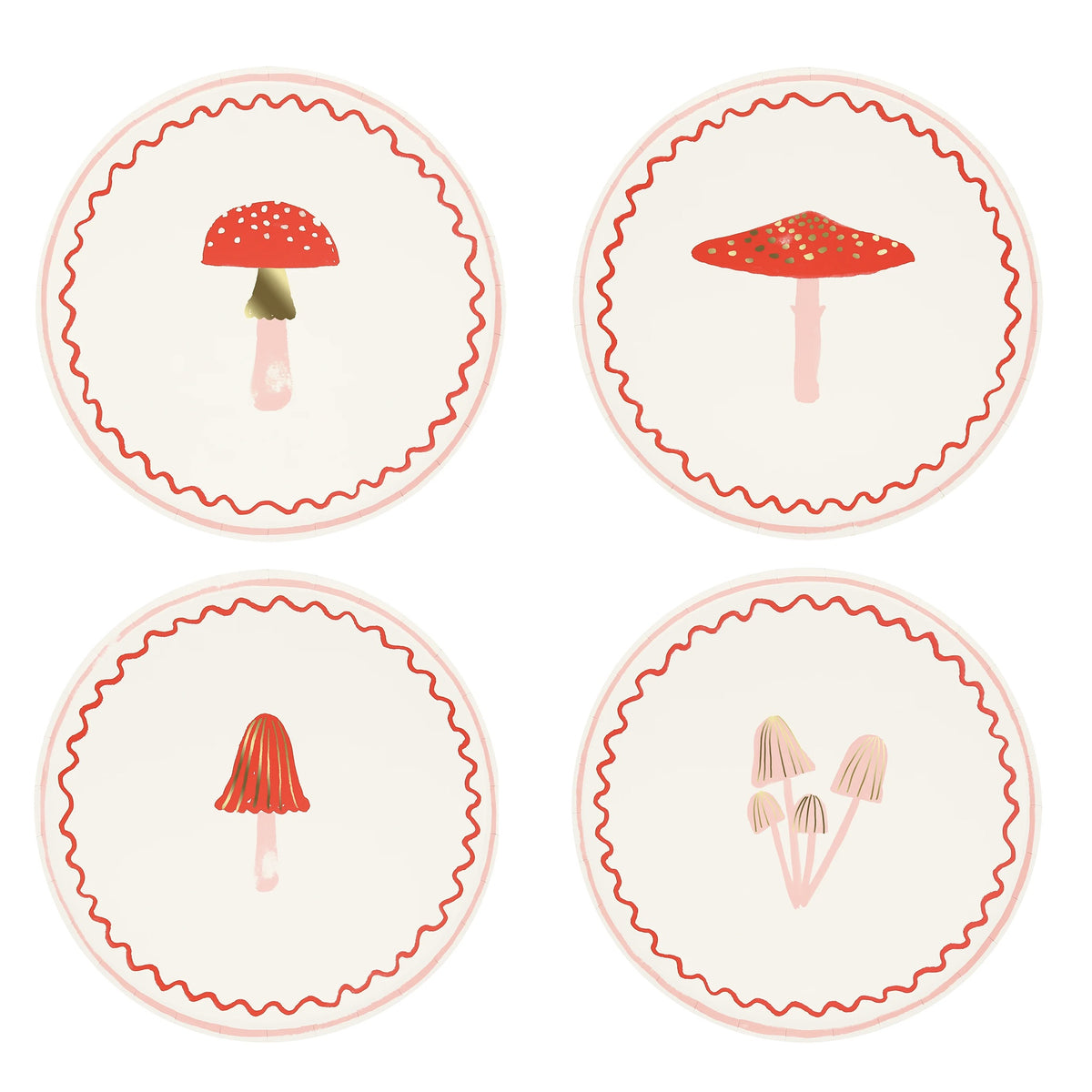 Meri Meri Side Paper Plate Set of 8 - Merry Mushroom | Tea Pea