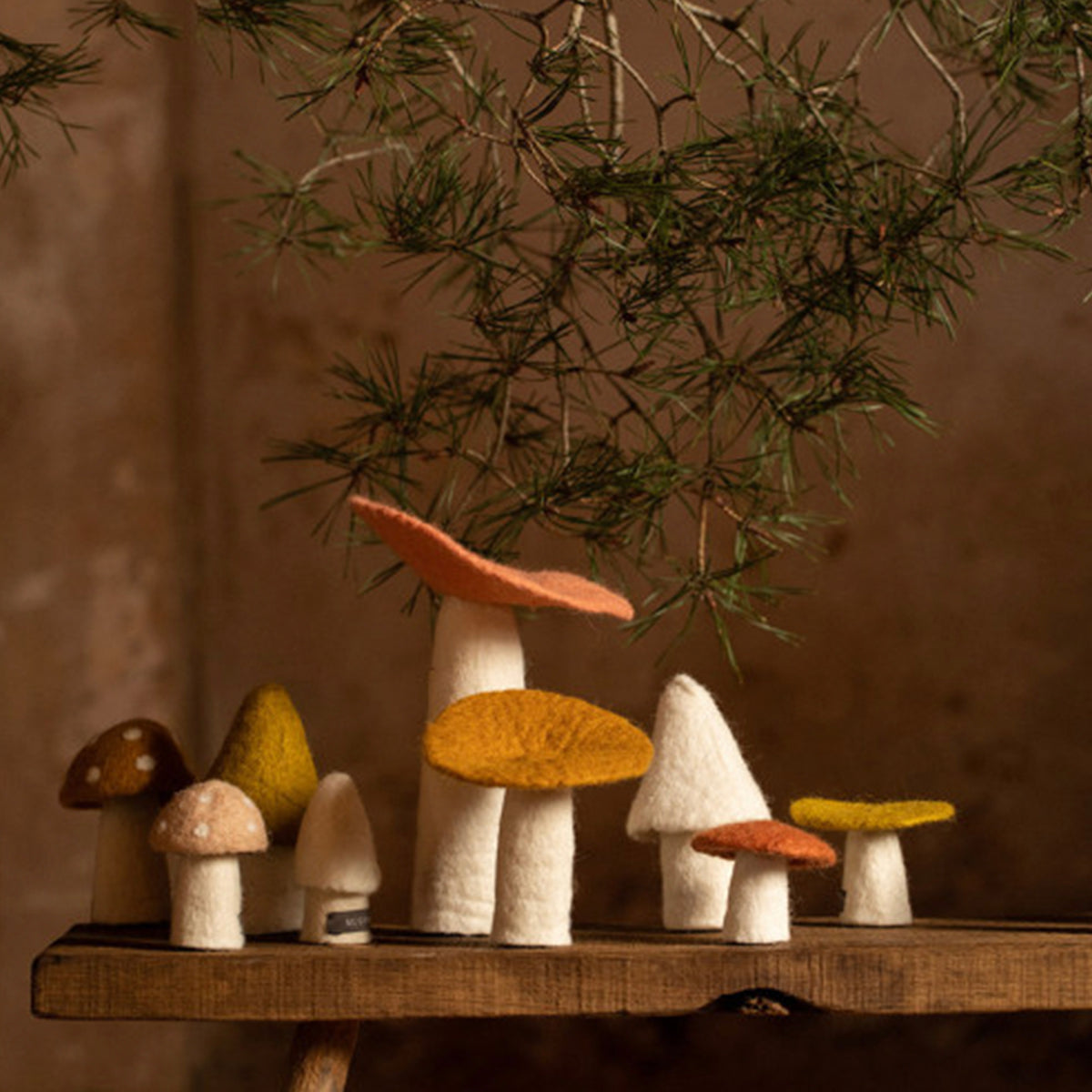Muskhane Felt Mushroom - Large Gold | Tea Pea