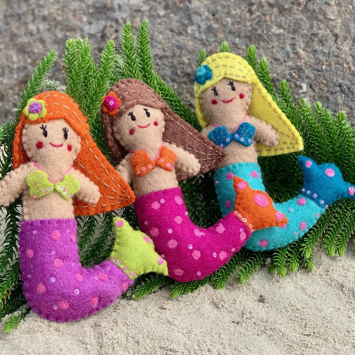 Pashom Nepal Felt Mermaid - Blue | Tea Pea