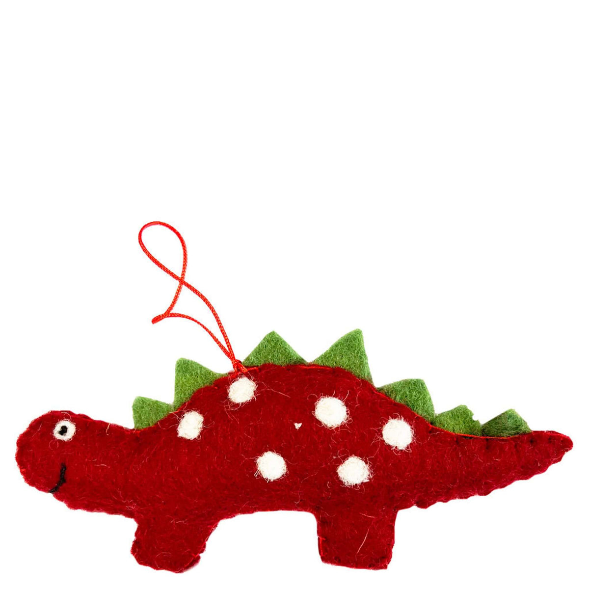 Pashom Nepal Felt Christmas Decoration - Dinosaur in a Hat | Tea Pea