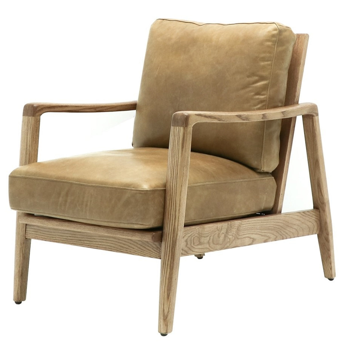 Reid American Ash Armchair - Natural with Tan Leather | Tea Pea