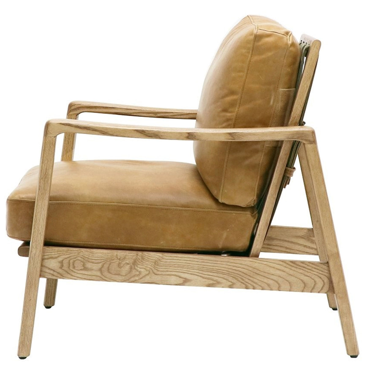 Reid American Ash Armchair - Natural with Tan Leather | Tea Pea