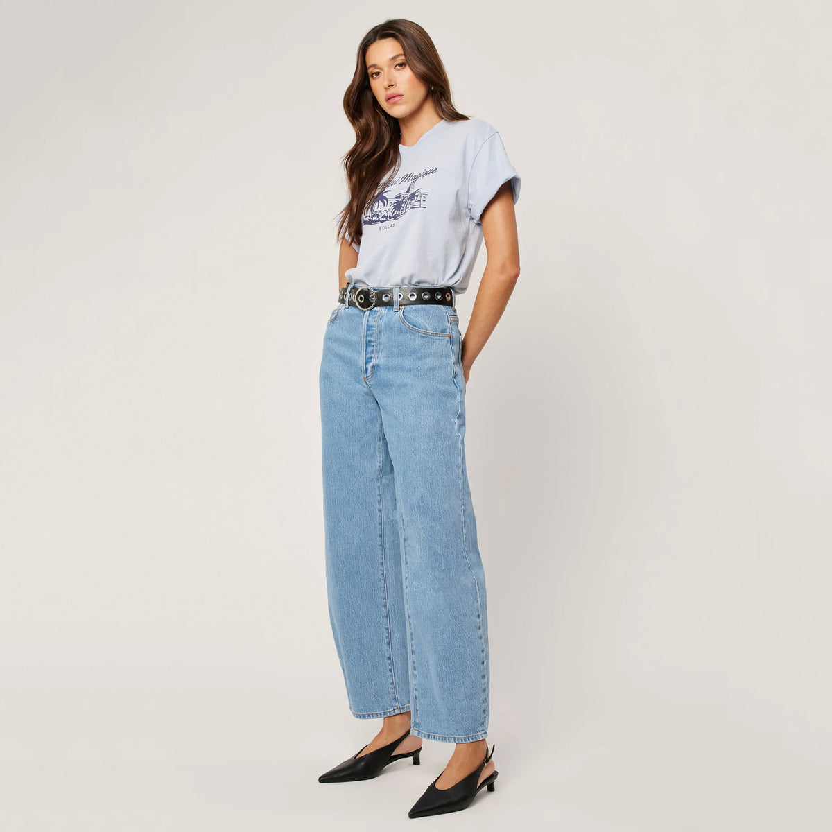 Rolla's Gigi Barrel Jeans - Country Blue | Tea Pea