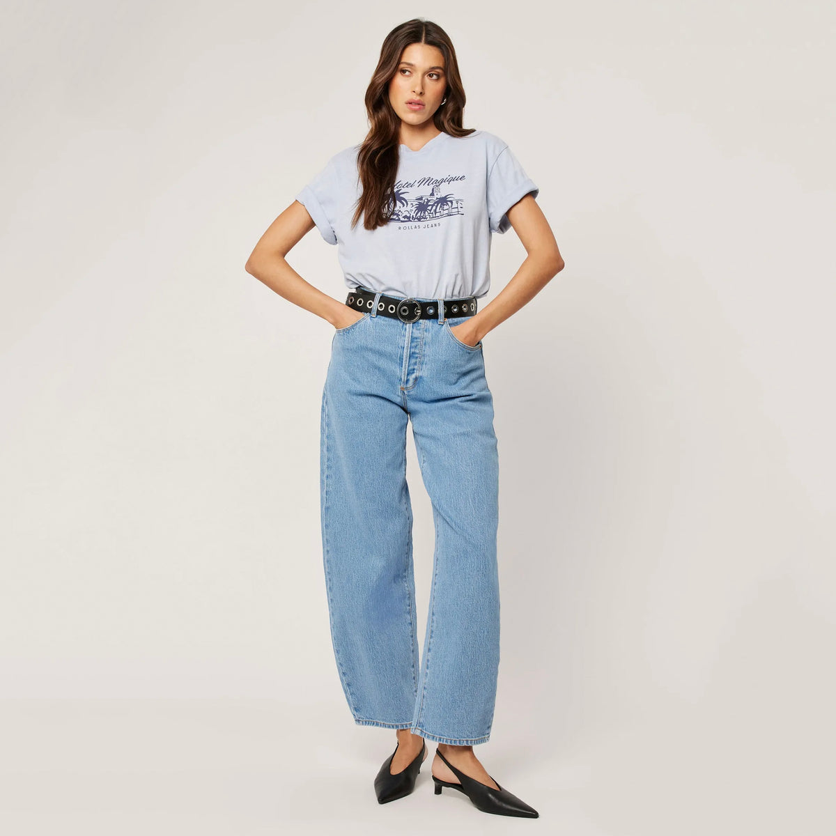 Rolla's Gigi Barrel Jeans - Country Blue | Tea Pea