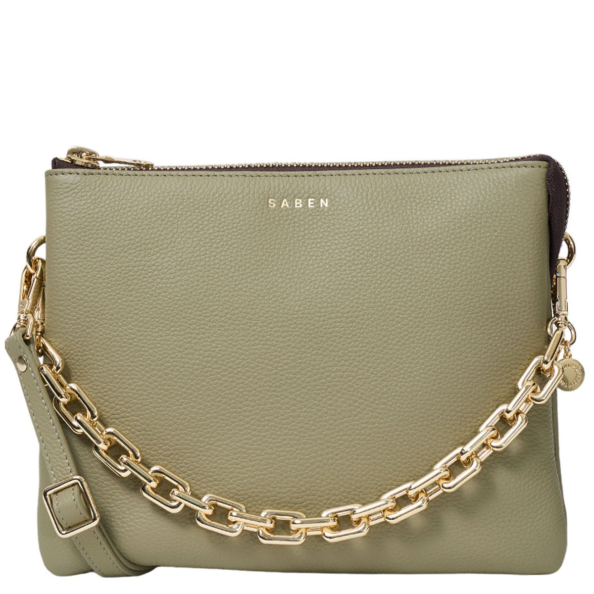 Saben Matilda Crossbody Bag - Eucalyptus with Chunky Chain | Tea Pea