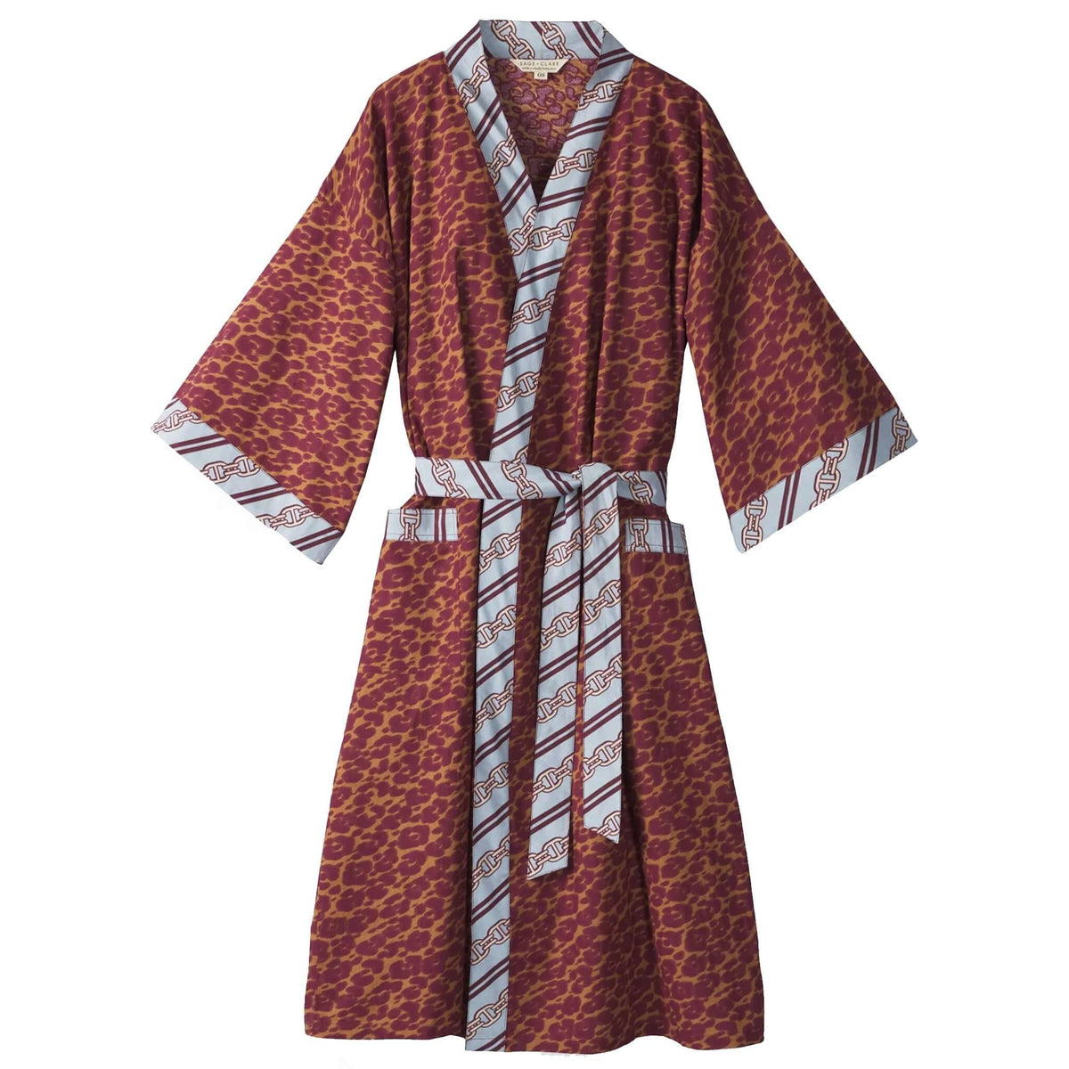 Sage x Clare Odette Organic Cotton Bath Robe - Mahogany | Tea Pea