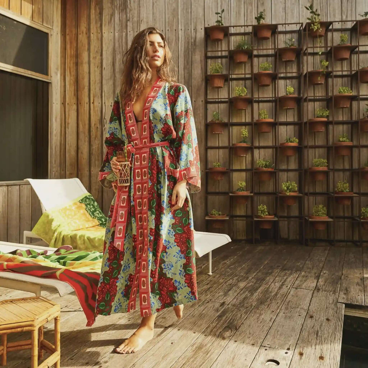 Sage x Clare Organic Cotton Bath Robe - Leilani | Tea Pea