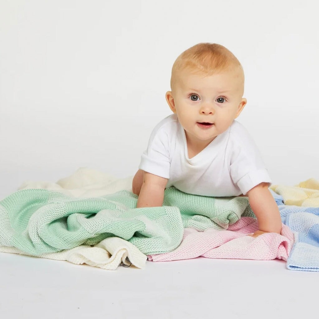 Baby Kobe Cotton / Cashmere Blanket - White | Tea Pea