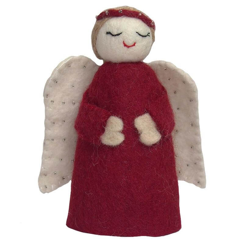 Pashom Nepal Felt Standing Christmas Decoration - Medium Angel | Tea Pea