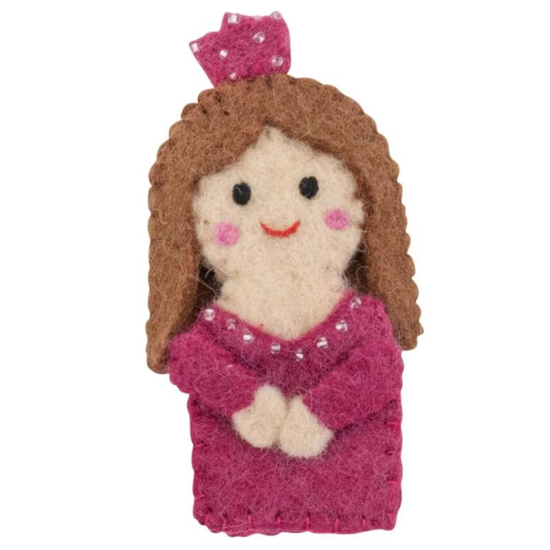 Pashom Nepal Felt Finger Puppet - Princess | Handmade | Tea Pea