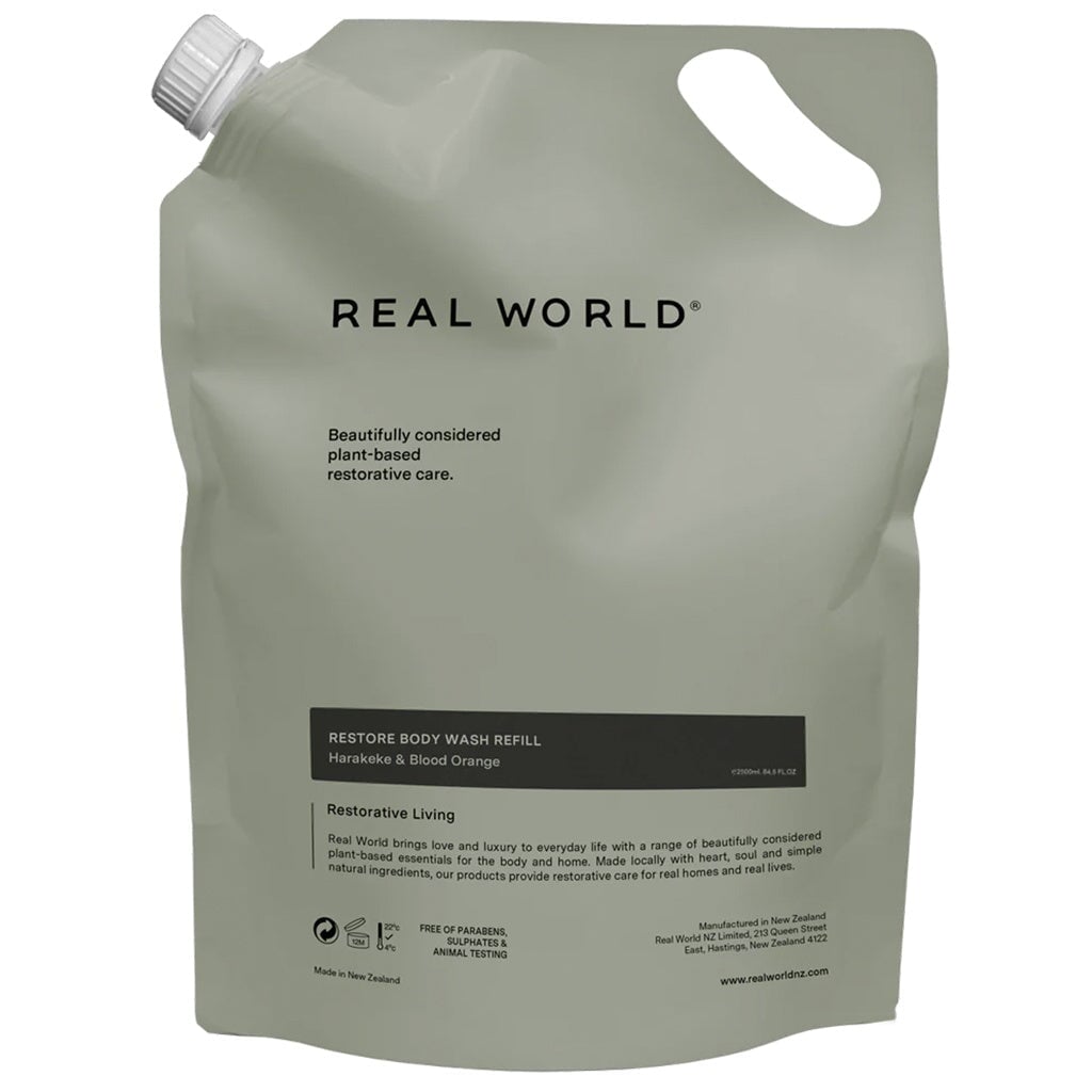 Real World NZ Restore Hand Wash 2500ml Refill - Harakeke & Blood Orang ...
